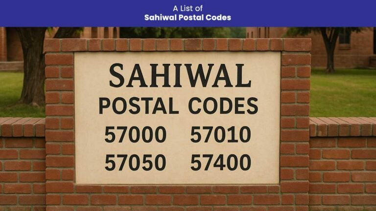 Complete List of Sahiwal Postal Codes 2025 | All Zip Codes & Areas